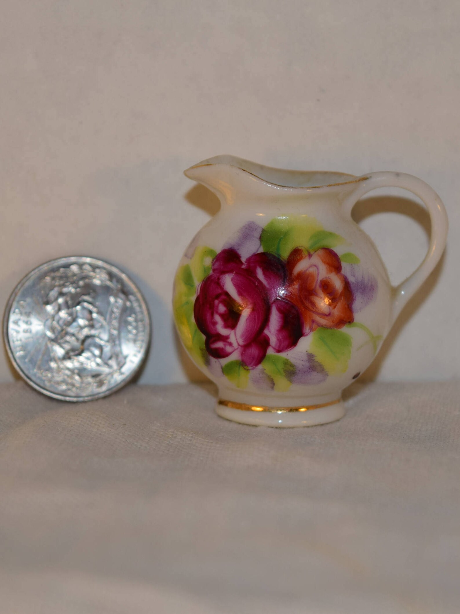 Miniature Porcelain Floral Pitcher Vintage Dollhouse Pink | Etsy