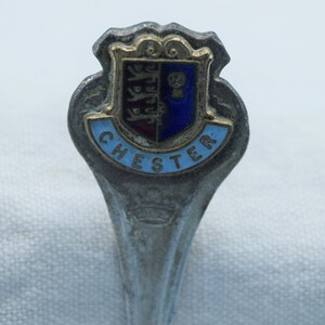 Chester Coat of Arms Souvenir Spoon Vintage Enamel Chester Crest Sugar ...