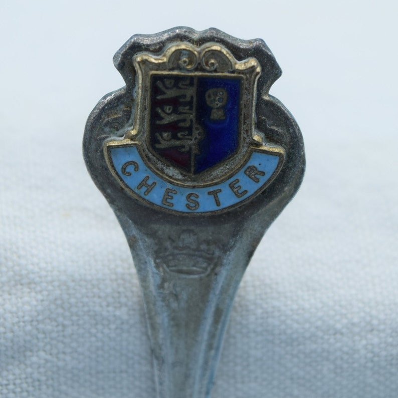 Chester Coat of Arms Souvenir Spoon vintage Enamel Chester - Etsy France