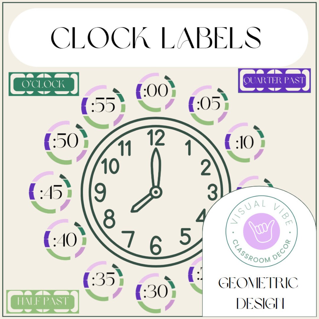 Clock Number Labels - Etsy