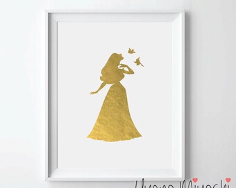 Disney Princess Cinderella II Gold Foil Print Gold Print | Etsy