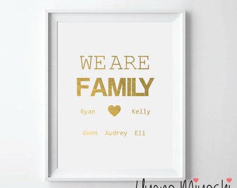 Our Family Gold Foil Print Gold Print Family Custom Quote | Etsy