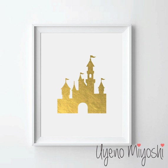 Disney Castle I Gold Foil Print Gold Print Custom Print in - Etsy