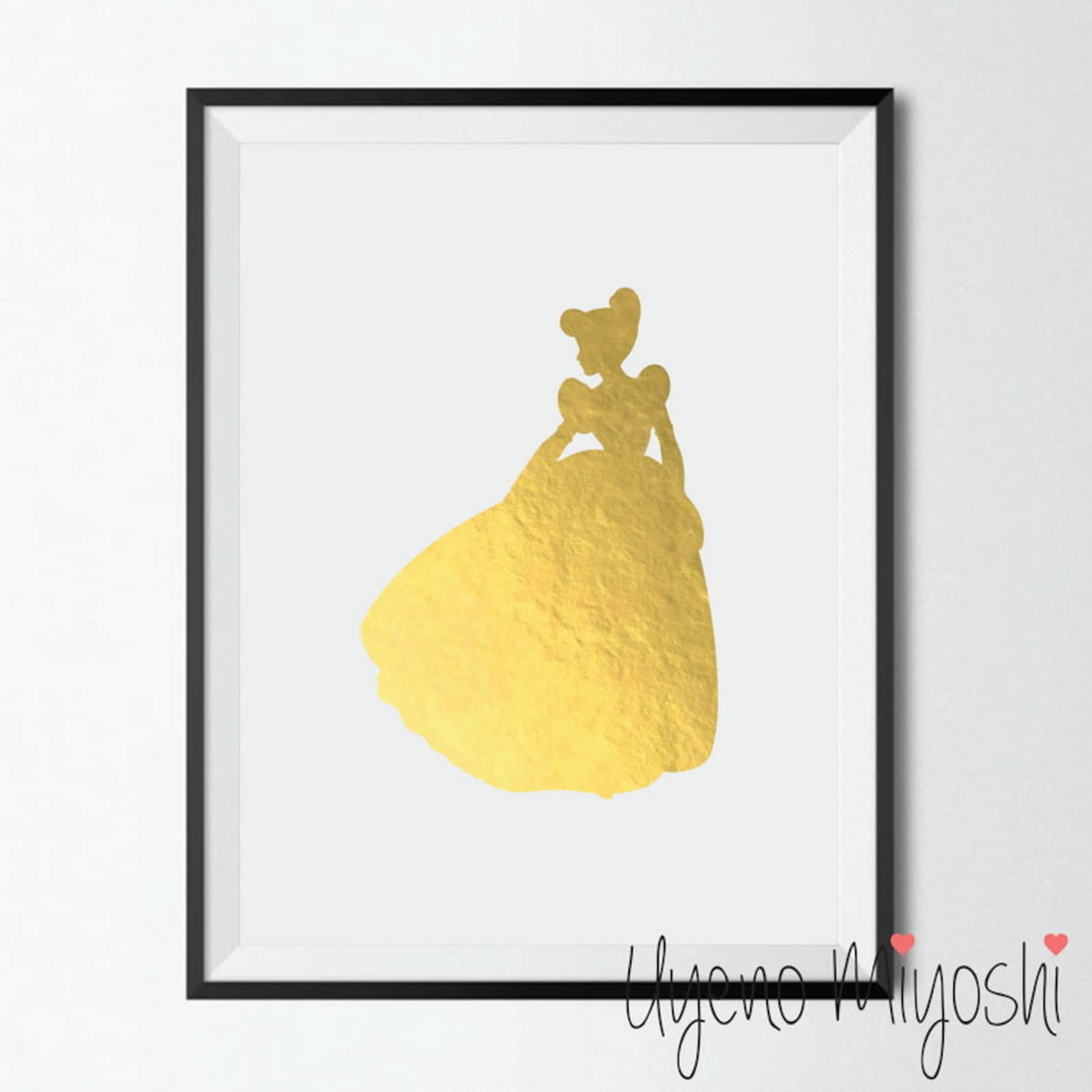 Disney Princess Cinderella II Gold Foil Print, Gold Print, Custom Print ...