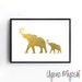 Elephants Gold Foil Print, Gold Print, Custom Print in Gold ...