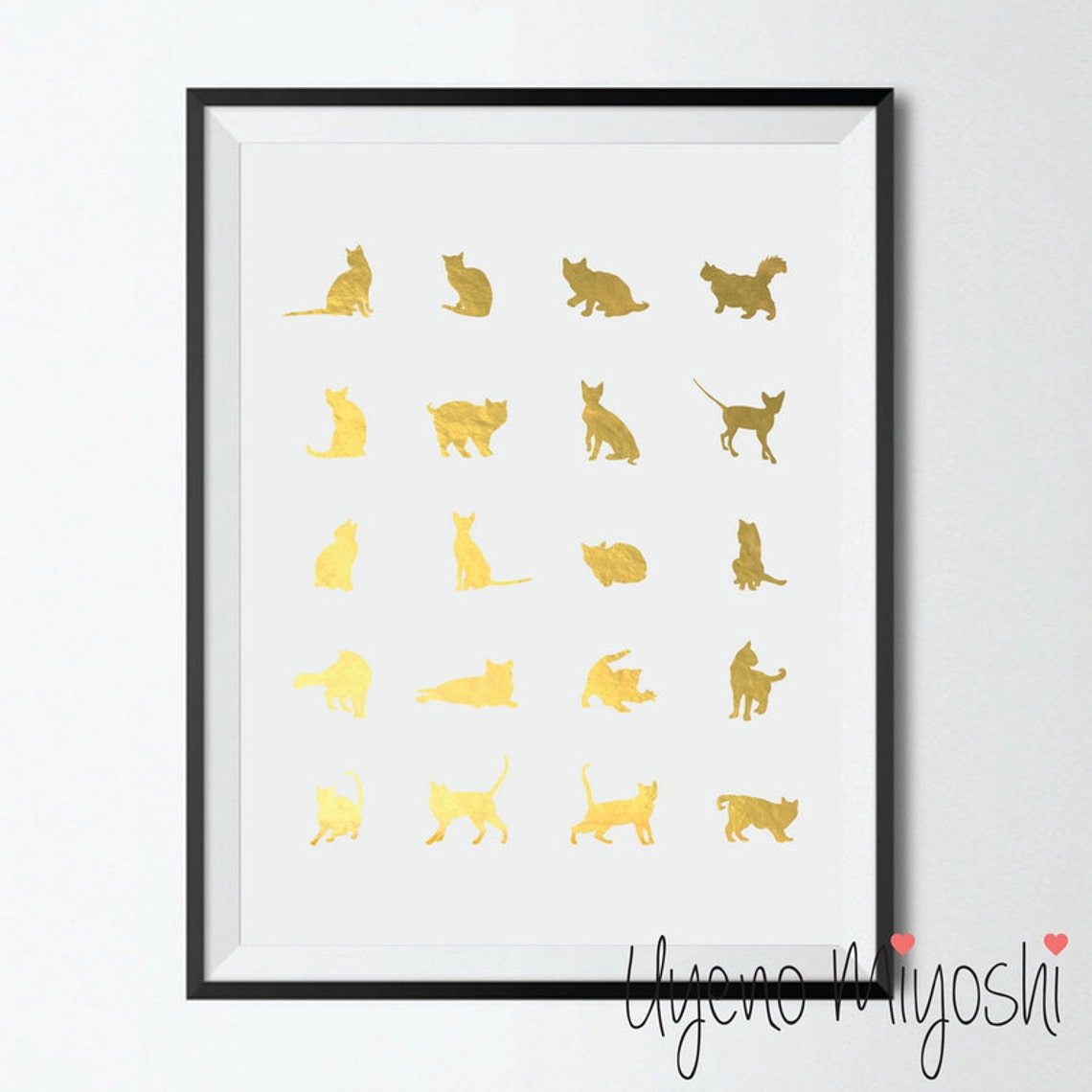 Cat Breeds Gold Foil Print Gold Print Custom Print in Gold - Etsy