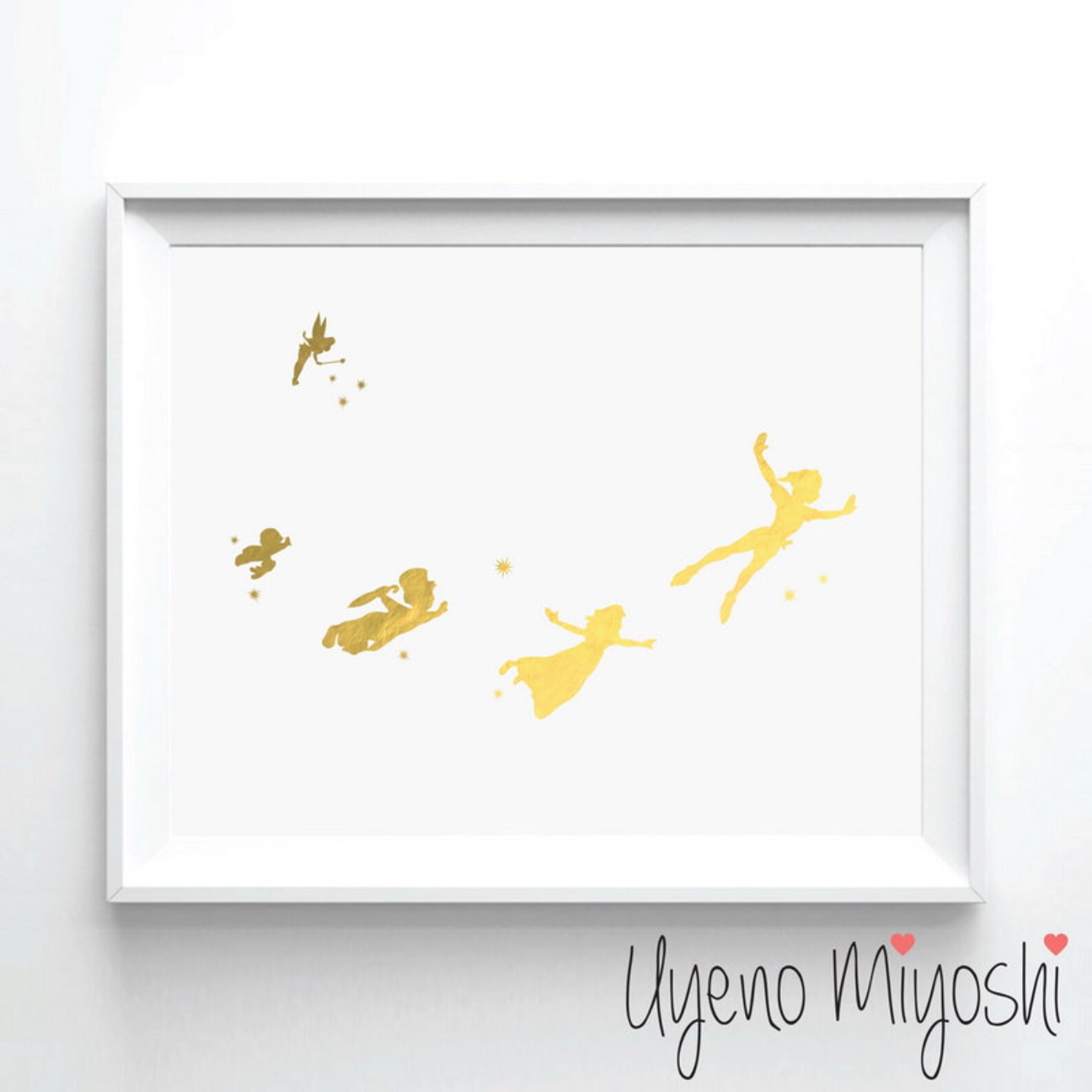 Peter Pan III Gold Foil Print Gold Print Cartoon Custom | Etsy