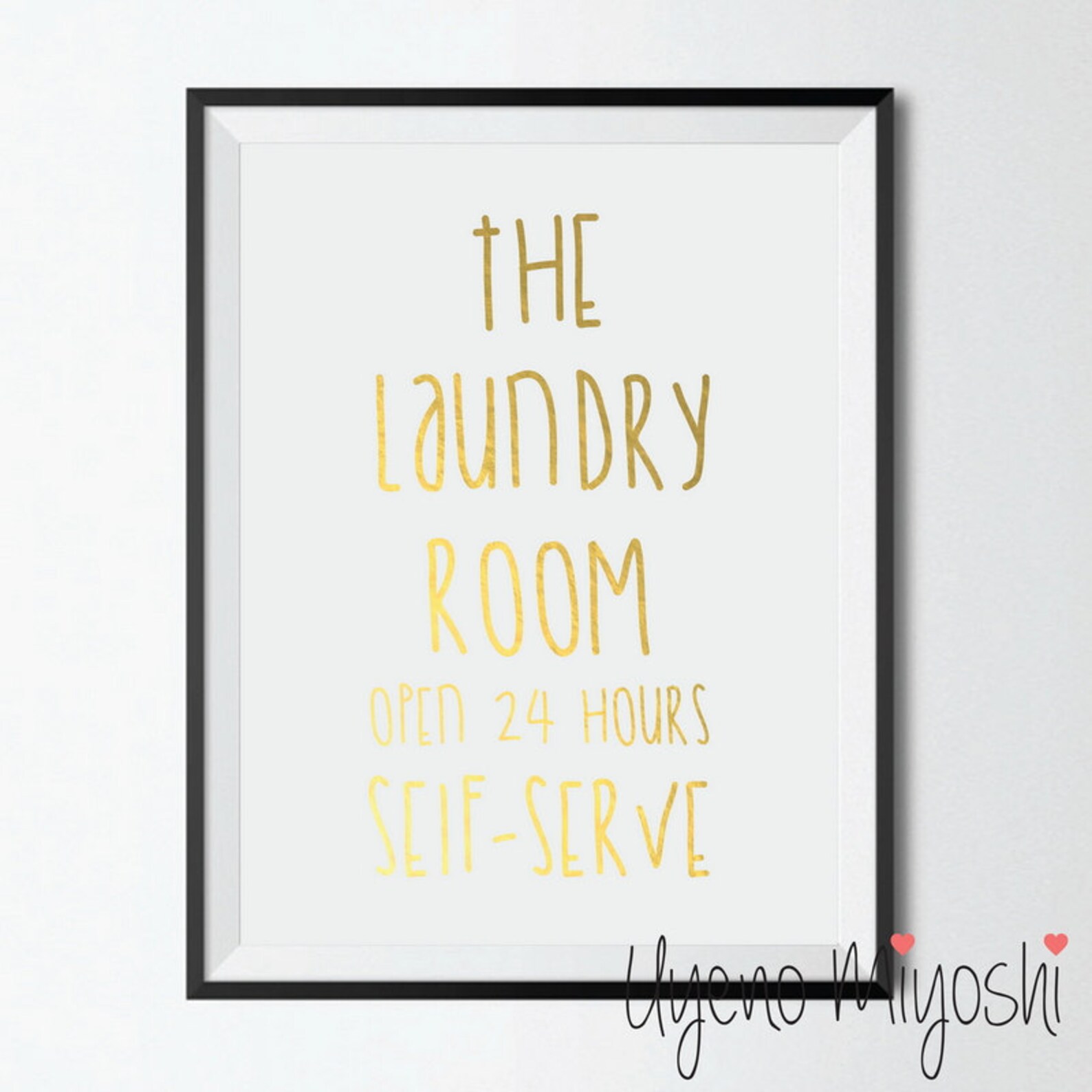 Laundry Room Gold Foil Print Gold Print Custom Quote Print - Etsy