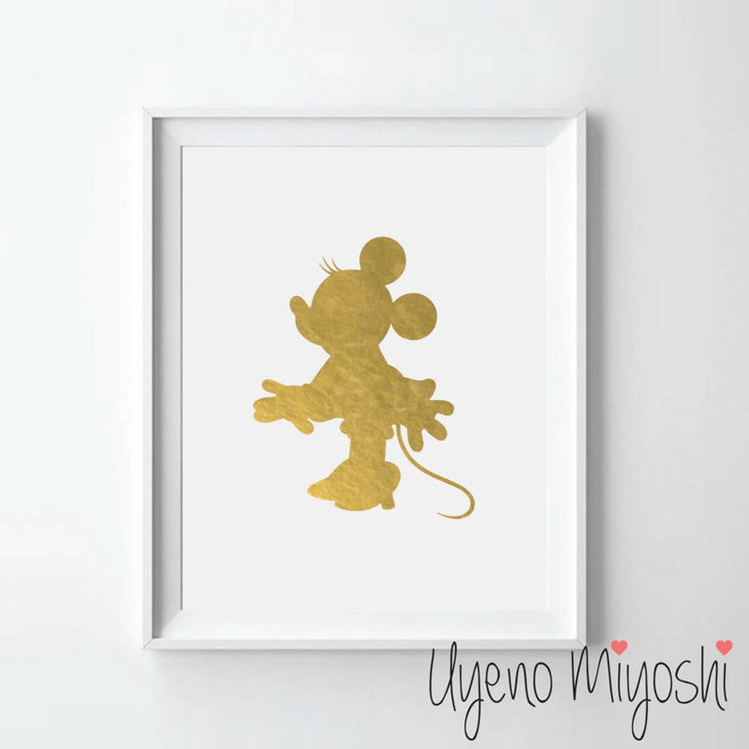 Minnie Mouse II Gold Foil Print, Gold Print, Disney Minnie Mouse Print ...