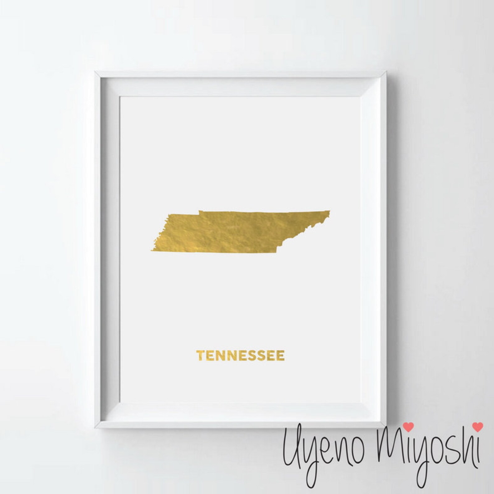 Tennessee Map Gold Foil Print, Gold Print, Map Custom Print in Gold ...
