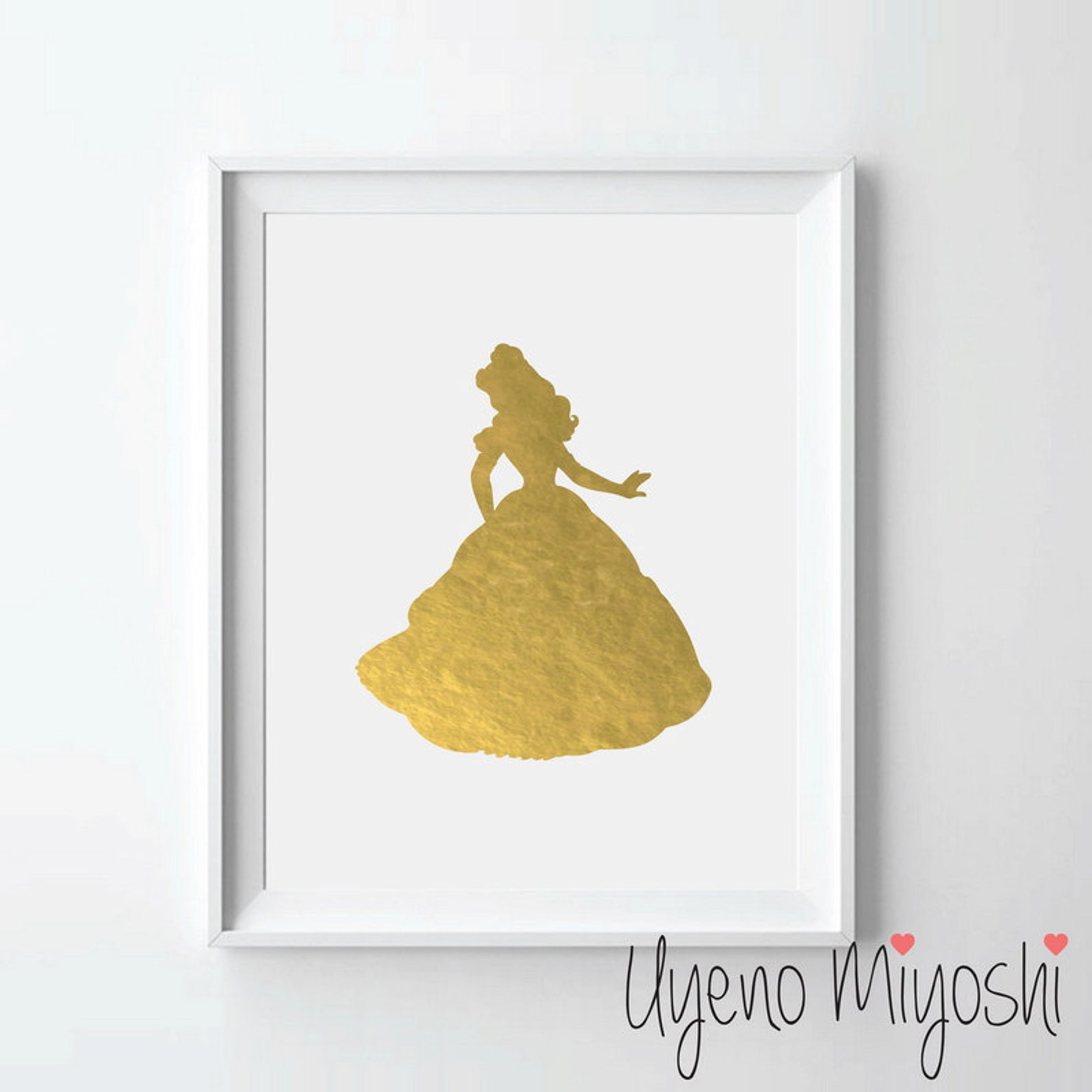 Disney Princess Bella Gold Foil Print, Gold Print, Custom Print in Gold ...