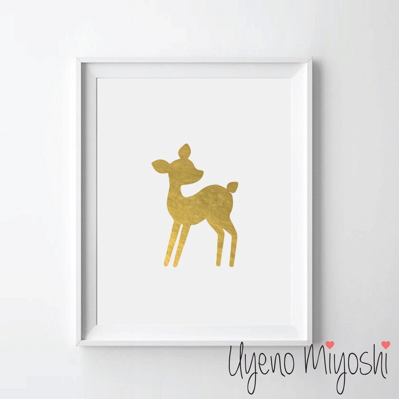 Fawn Gold Foil Print Gold Print Custom Print in Gold | Etsy