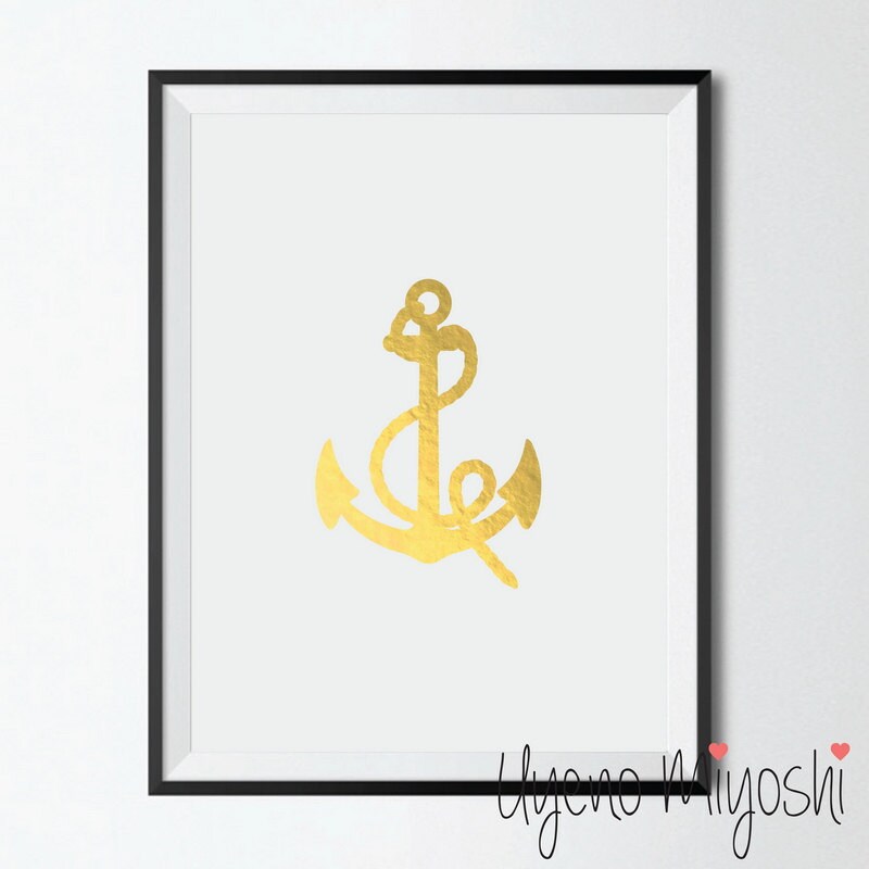Anchor Gold Foil Print Gold Print Custom Print in Gold - Etsy