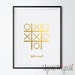 Circle Cross Game II Gold Foil Print, Gold Print, Tic Tac Toe Gold ...