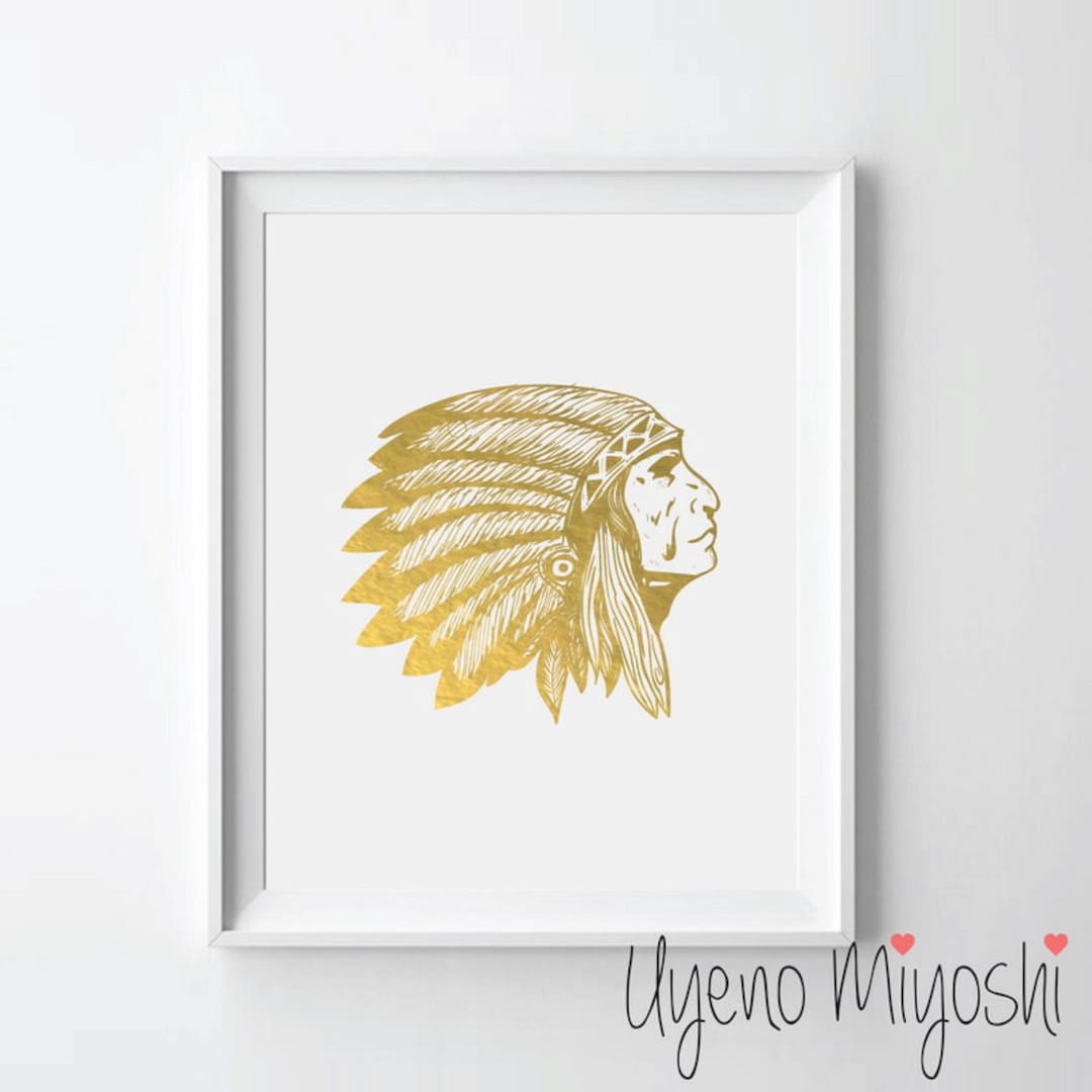 Indian Nation I Gold Foil Print, Gold Print, Indigenous Peoples of ...