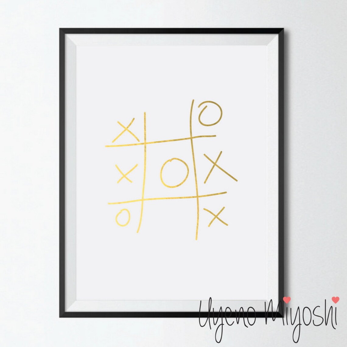 Circle Cross Game Gold Foil Print Gold Print TIC TAC TOE - Etsy