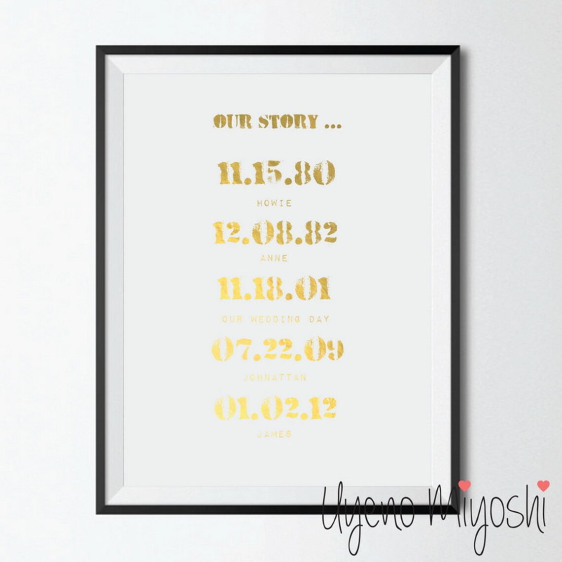 Our Family Gold Foil Print, Gold Print, Family Custom Quote Print in ...
