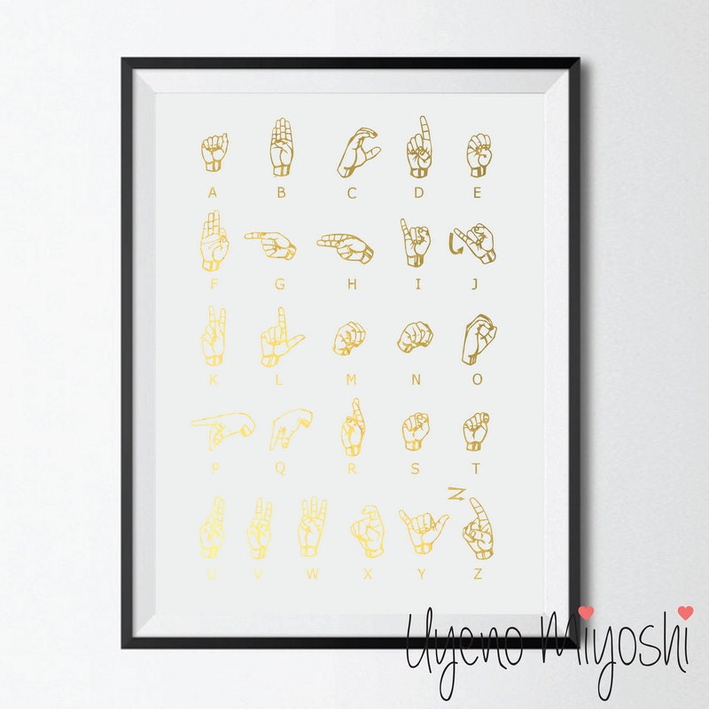 Sign Language III Gold Foil Print Custom Print in Gold - Etsy