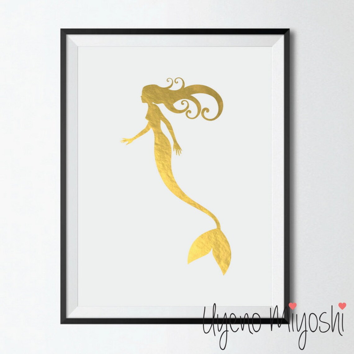 Mermaid Gold Foil Print Gold Print Disney Custom Print in - Etsy