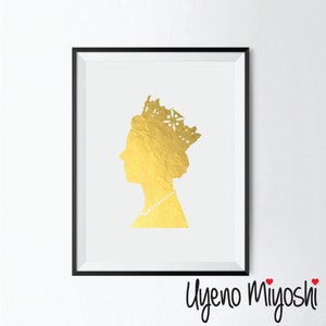 Queen Silhouette Gold Foil Print, Gold Print, Custom Print in Gold ...