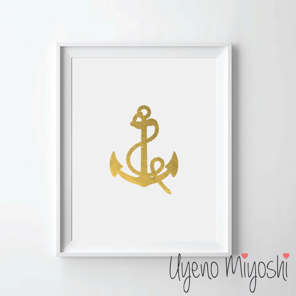 Anchor Gold Foil Print, Gold Print, Custom Print in Gold, Illustration ...
