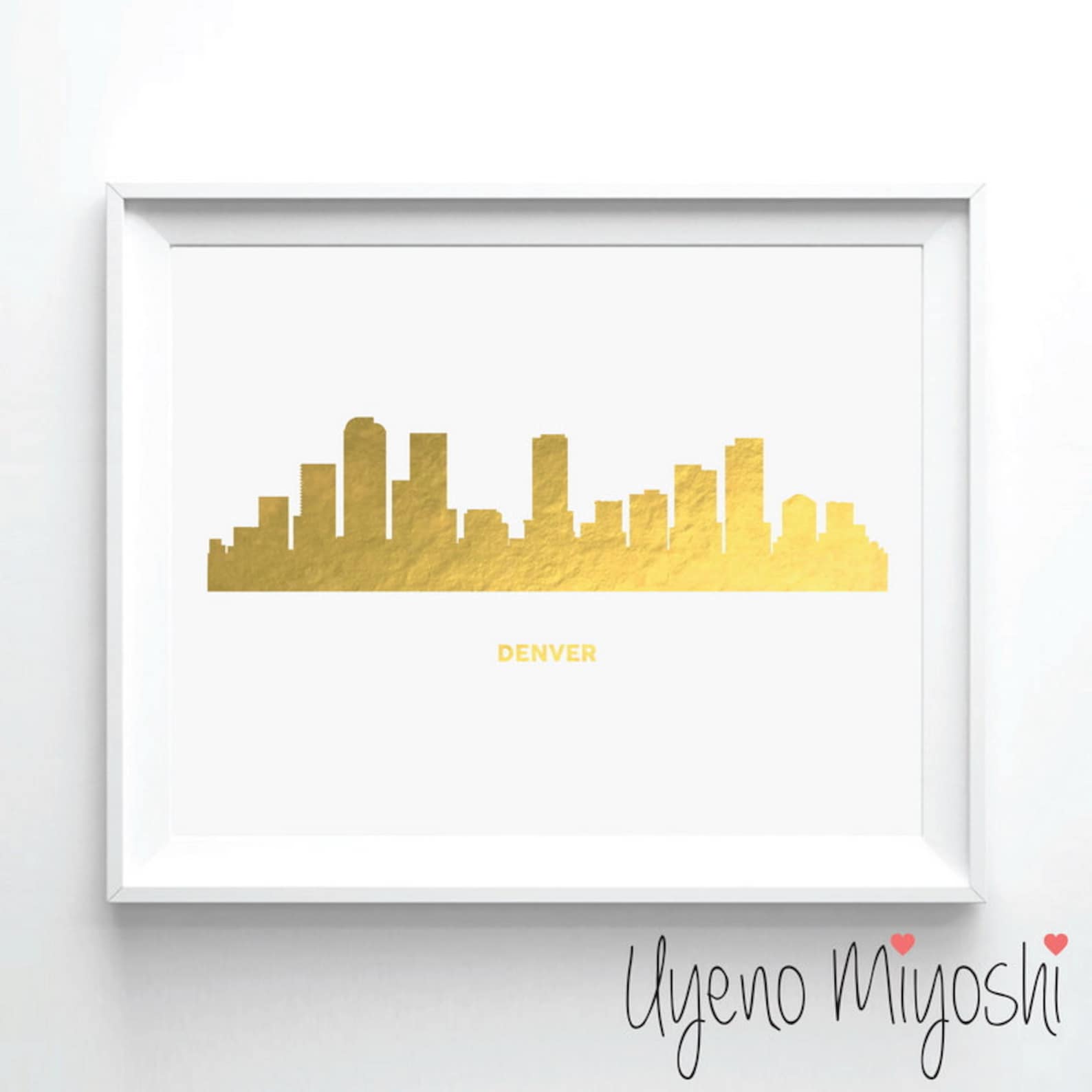Denver Skyline Gold Foil Print, Gold Print, Map Custom Print in Gold ...