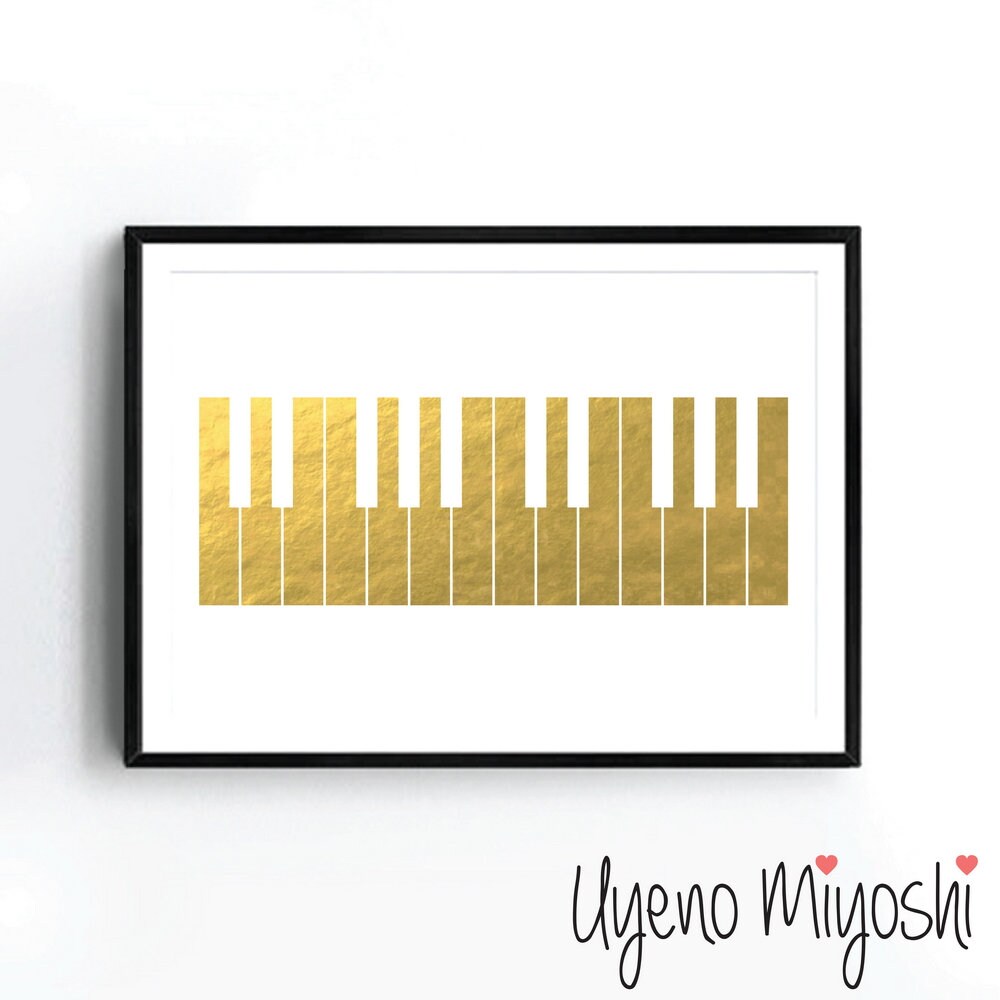 Piano Keyboard Gold Foil Print, Gold Print, Piano Gold Print, Piano ...