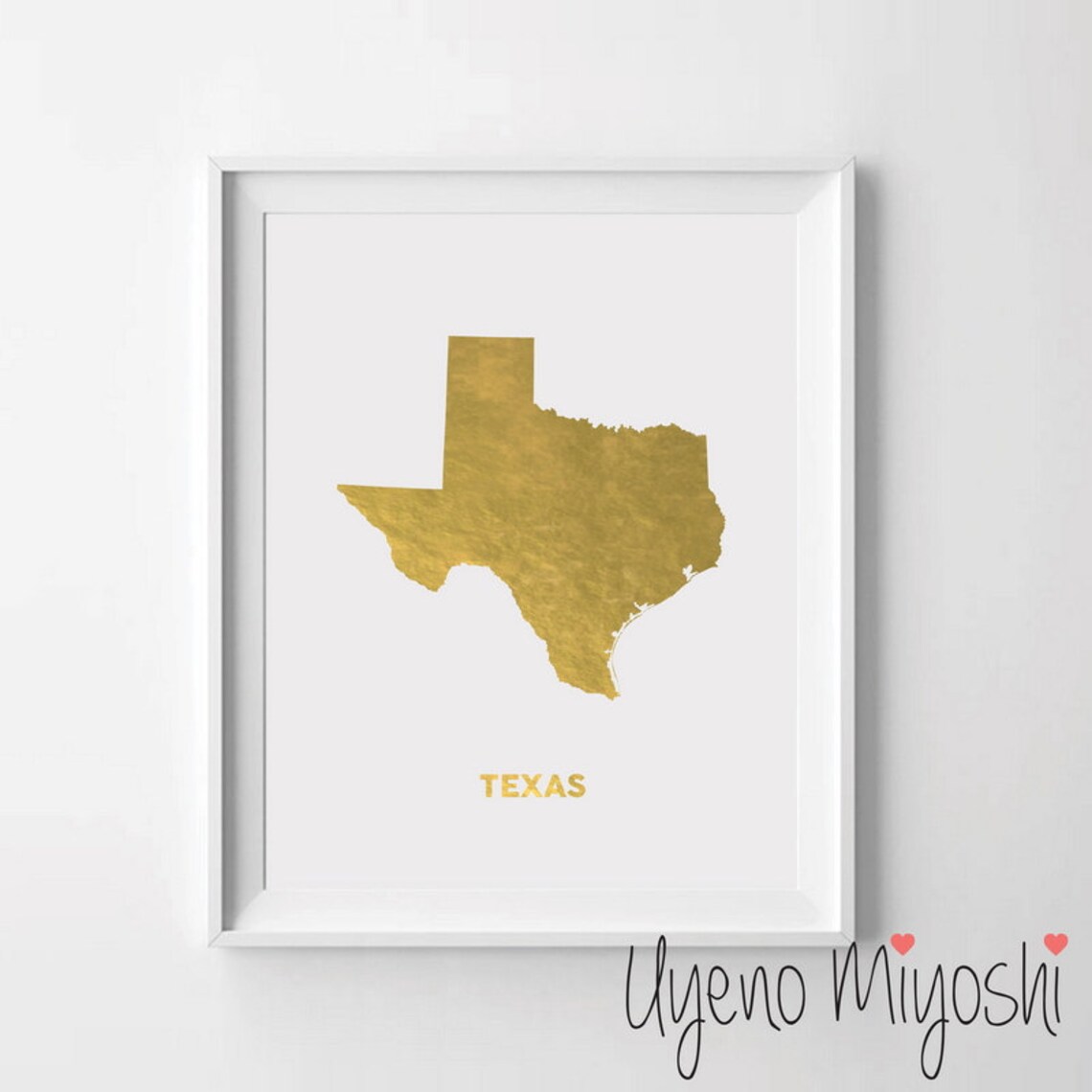 Texas Map Gold Foil Print Gold Print Map Custom Print in | Etsy