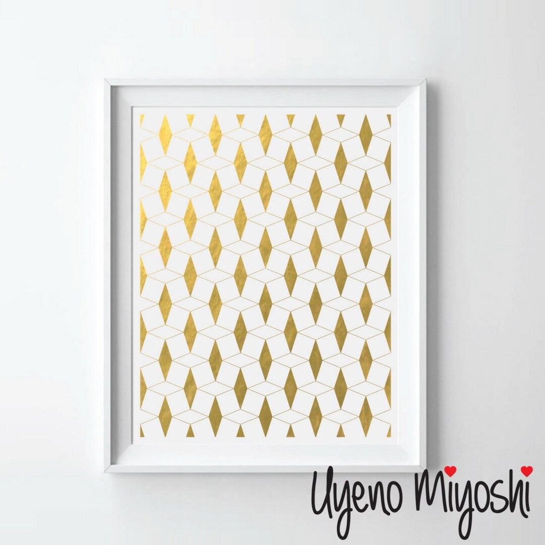 Geometric Pattern I Gold Foil Print, Gold Print, Custom Print in Gold ...