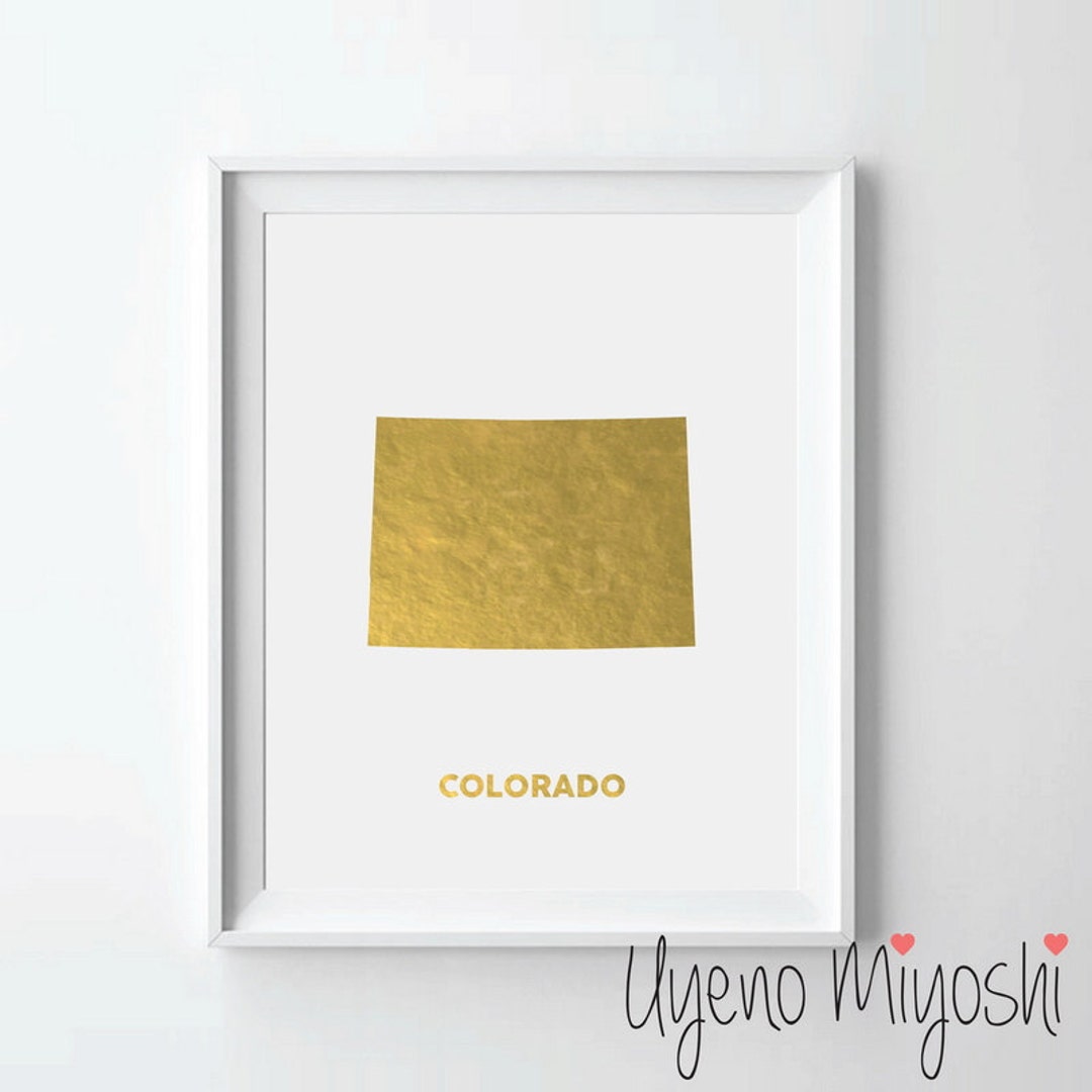 Colorado Map Gold Foil Print, Gold Print, Map Custom Print in Gold ...