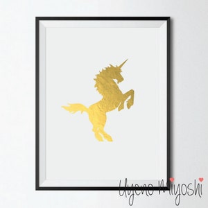Unicorn Gold Foil Print, Gold Print, Disney Custom Print in Gold ...