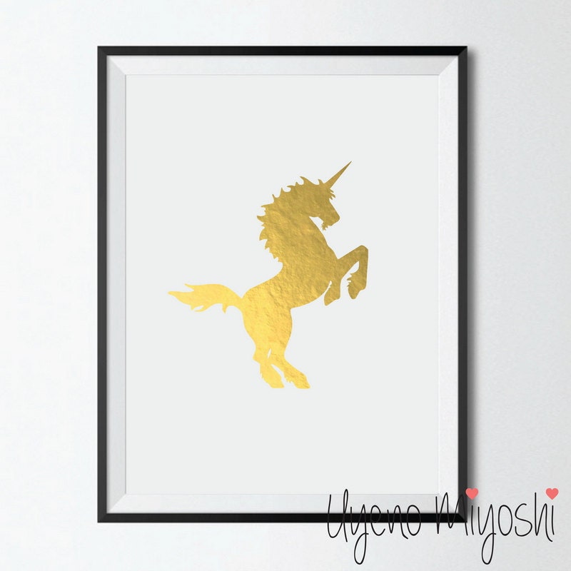 Unicorn Gold Foil Print, Gold Print, Disney Custom Print in Gold ...