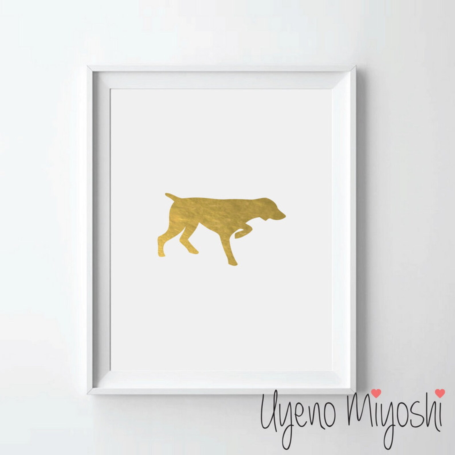 Dog Gold Foil Print, Pointer Gold Print, Custom Print in Gold ...