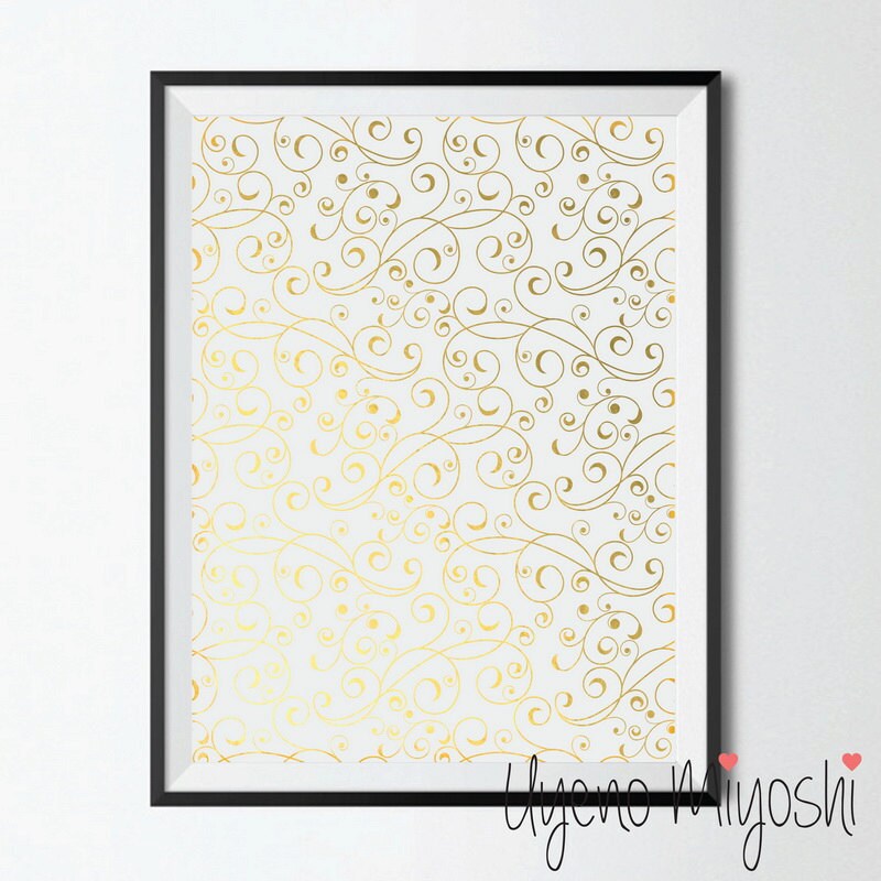 Floral Pattern Seamless Gold Foil Print Gold Print Custom | Etsy