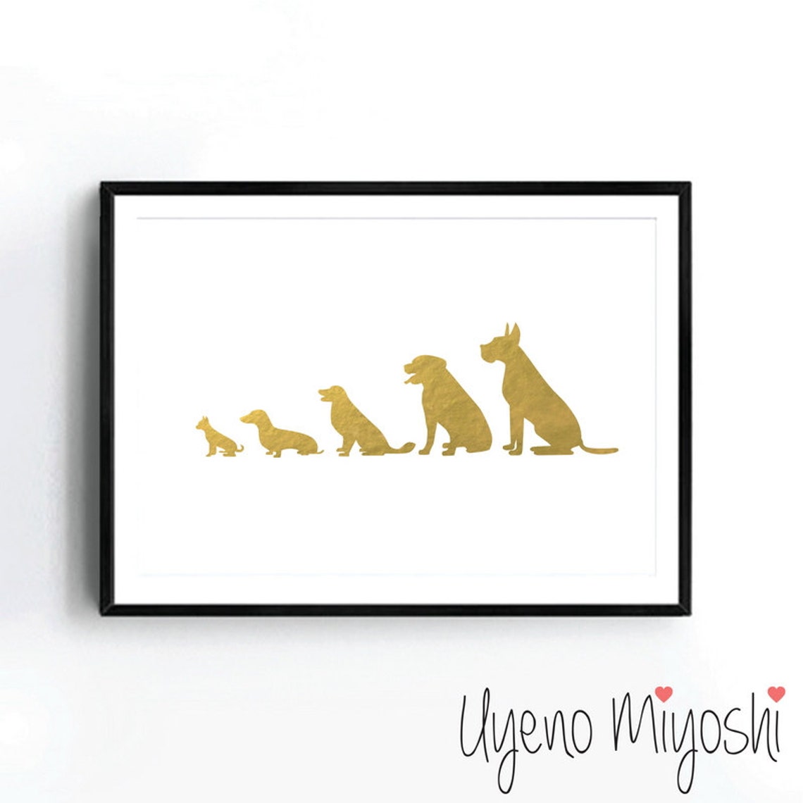 Dogs Breed I Gold Foil Print, Gold Print, Custom Print in Gold ...