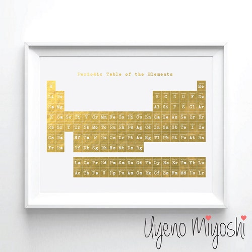 Periodic Table I Gold Foil Print Gold Print Custom Print in | Etsy UK