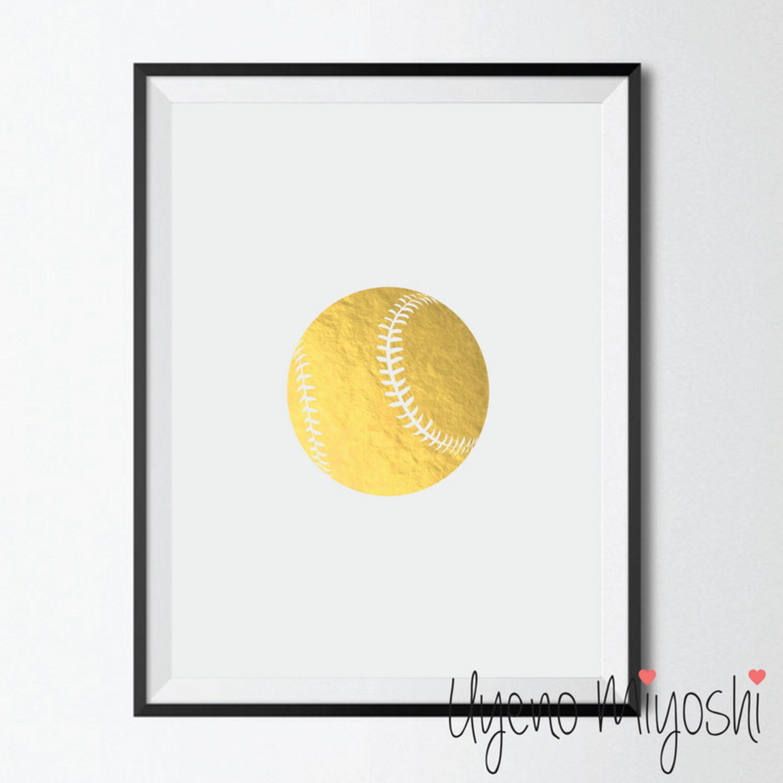 Baseball Gold Foil Print Gold Print Sports Ball in Gold | Etsy
