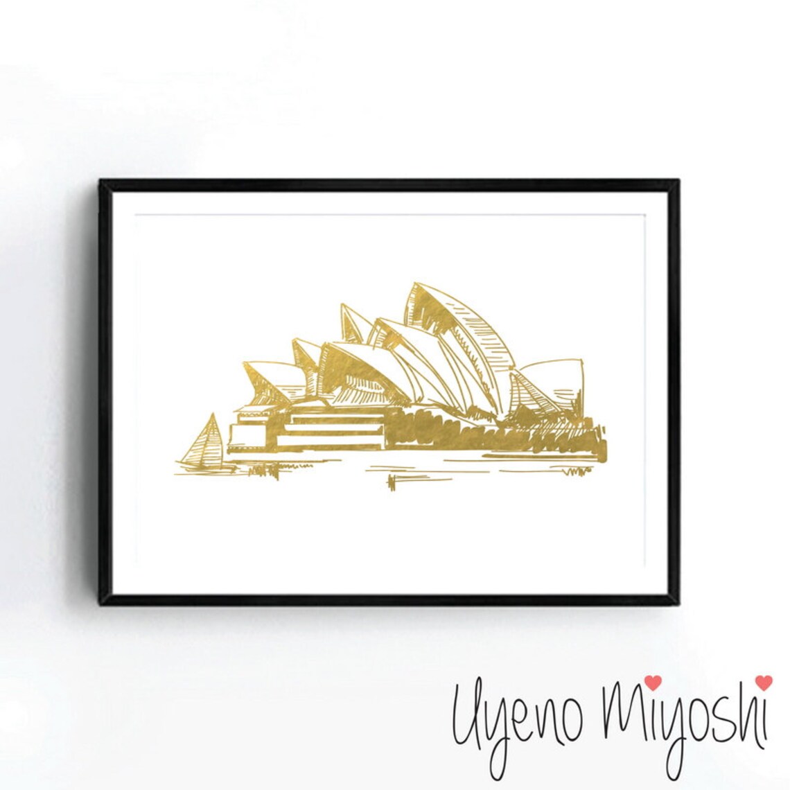 Sydney Opera House Gold Foil Print, Gold Print, Map Custom Print in ...