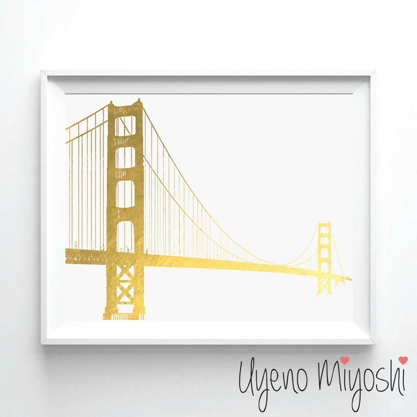 Golden Gate Bridge II Gold Foil Print Gold Print San - Etsy