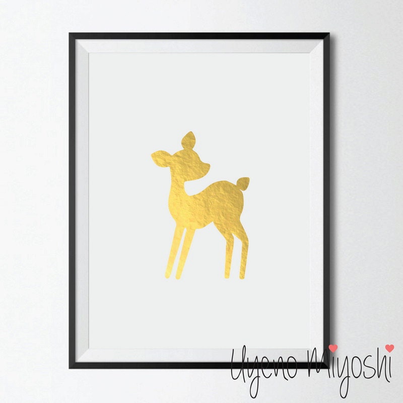 Fawn Gold Foil Print Gold Print Custom Print in Gold - Etsy