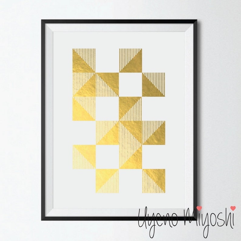 Geometric Square Gold Foil Print, Gold Print, Custom Print in Gold ...