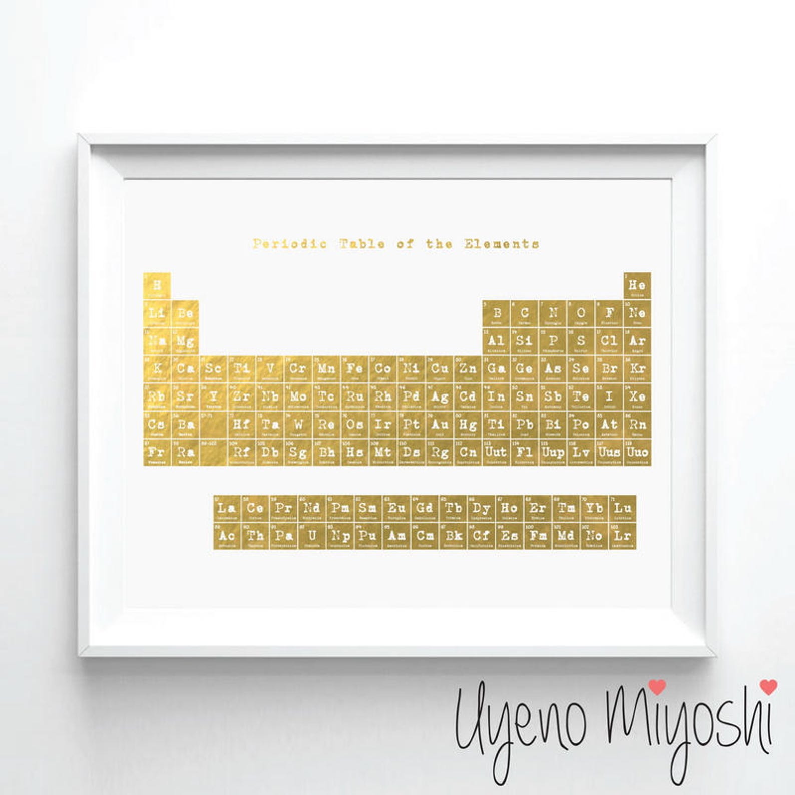 Periodic Table II Gold Foil Print, Gold Print, Custom Print in Gold ...