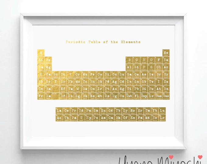 Periodic Table II Gold Foil Print, Gold Print, Custom Print in Gold ...