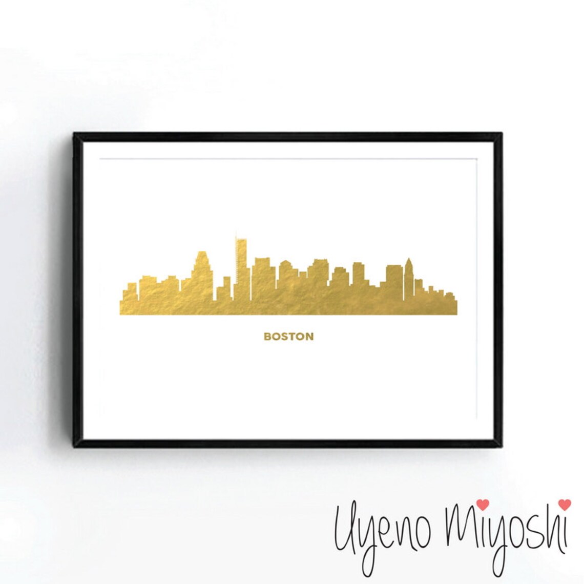 Boston Skyline I Gold Foil Print, Gold Print, City Skyline Gold Print ...