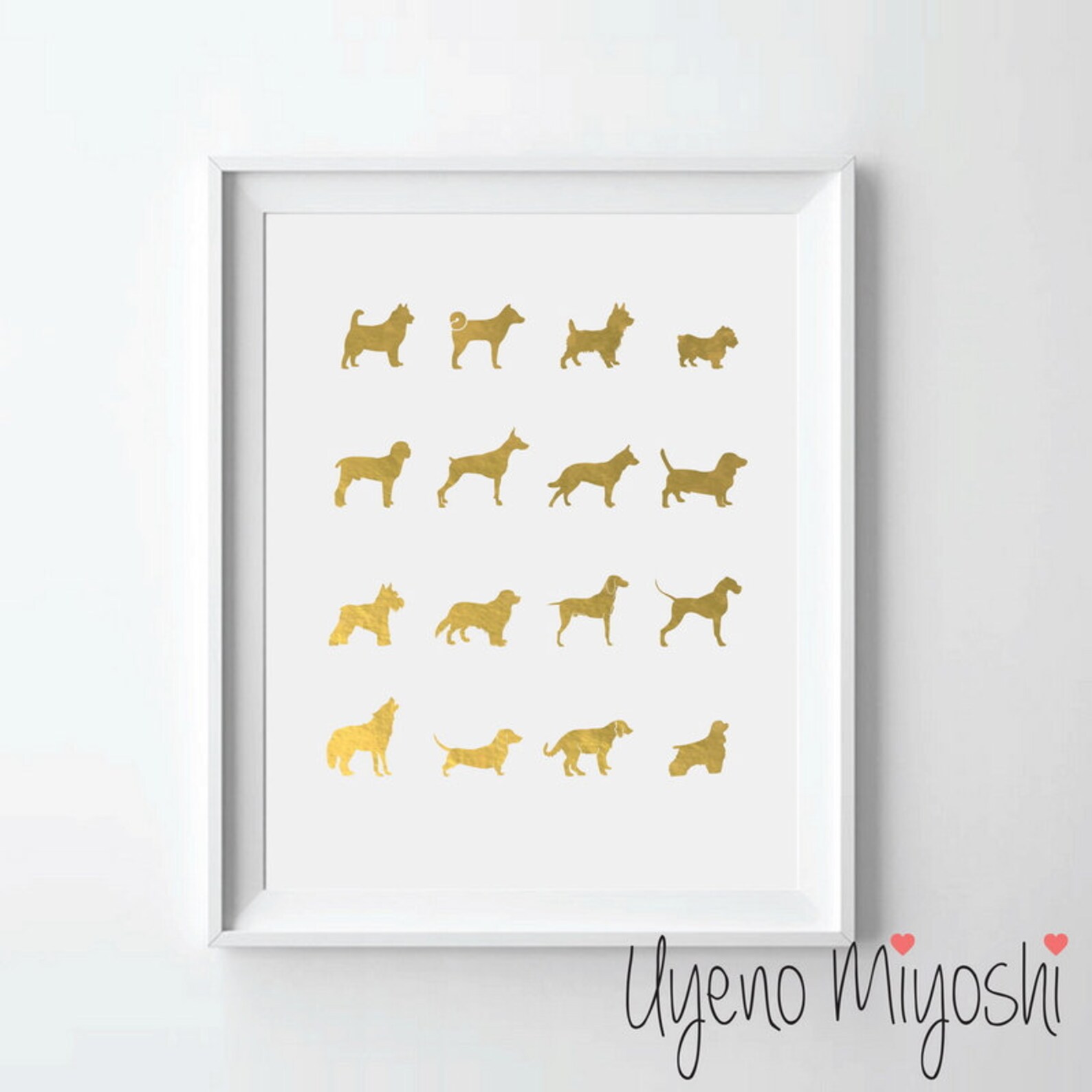 Razas de perro II impresión de lámina de oro impresión de | Etsy