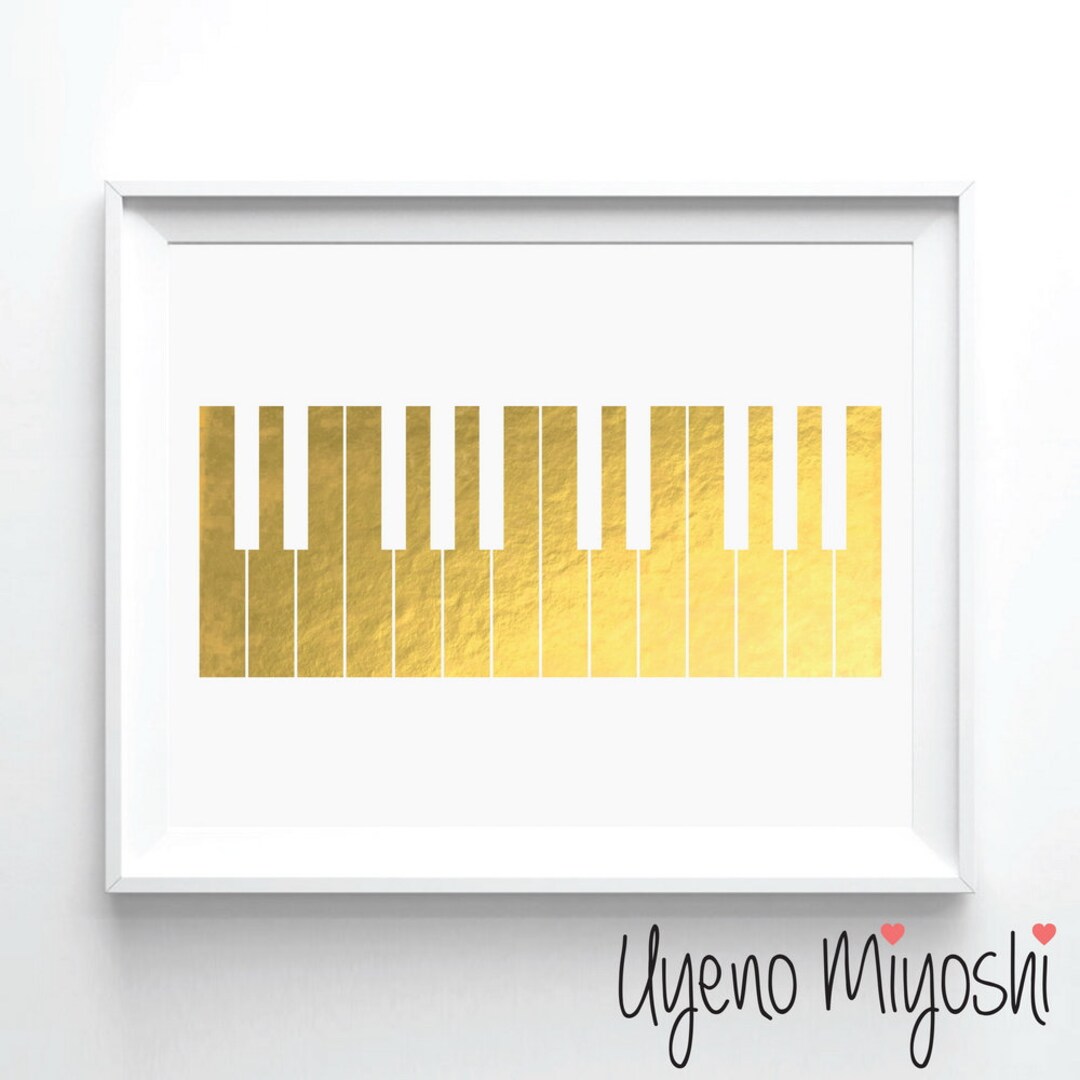 Piano Keyboard Gold Foil Print, Gold Print, Piano Gold Print, Piano ...