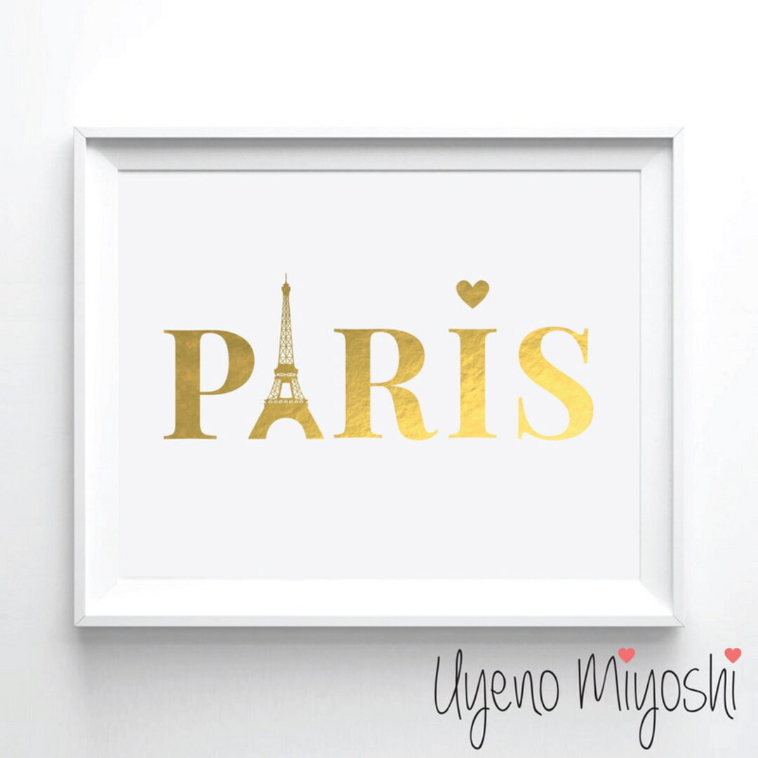Paris Gold Foil Print, Gold Print, Map Custom Print in Gold ...