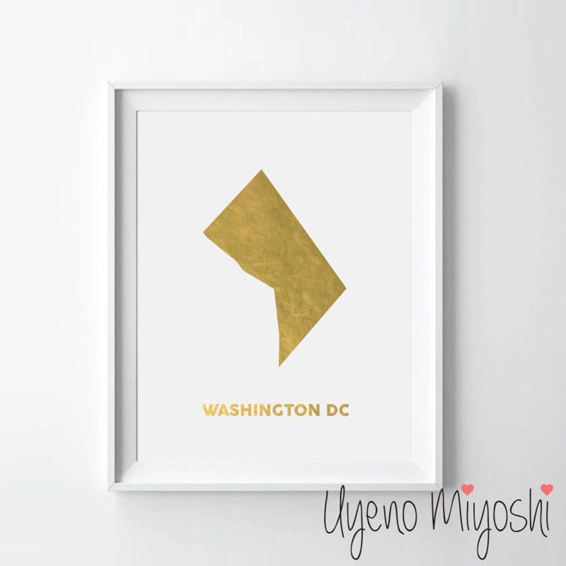 Washington DC Map Gold Foil Print, Gold Print, Map Custom Print in Gold ...