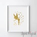 Tinker Bell Gold Foil Print, Gold Print, Cartoon Custom Print in Gold ...