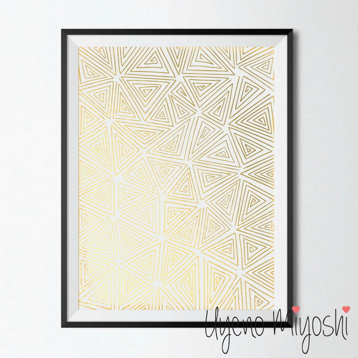 Triangle Pattern Gold Foil Print, Gold Print, Custom Print in Gold ...